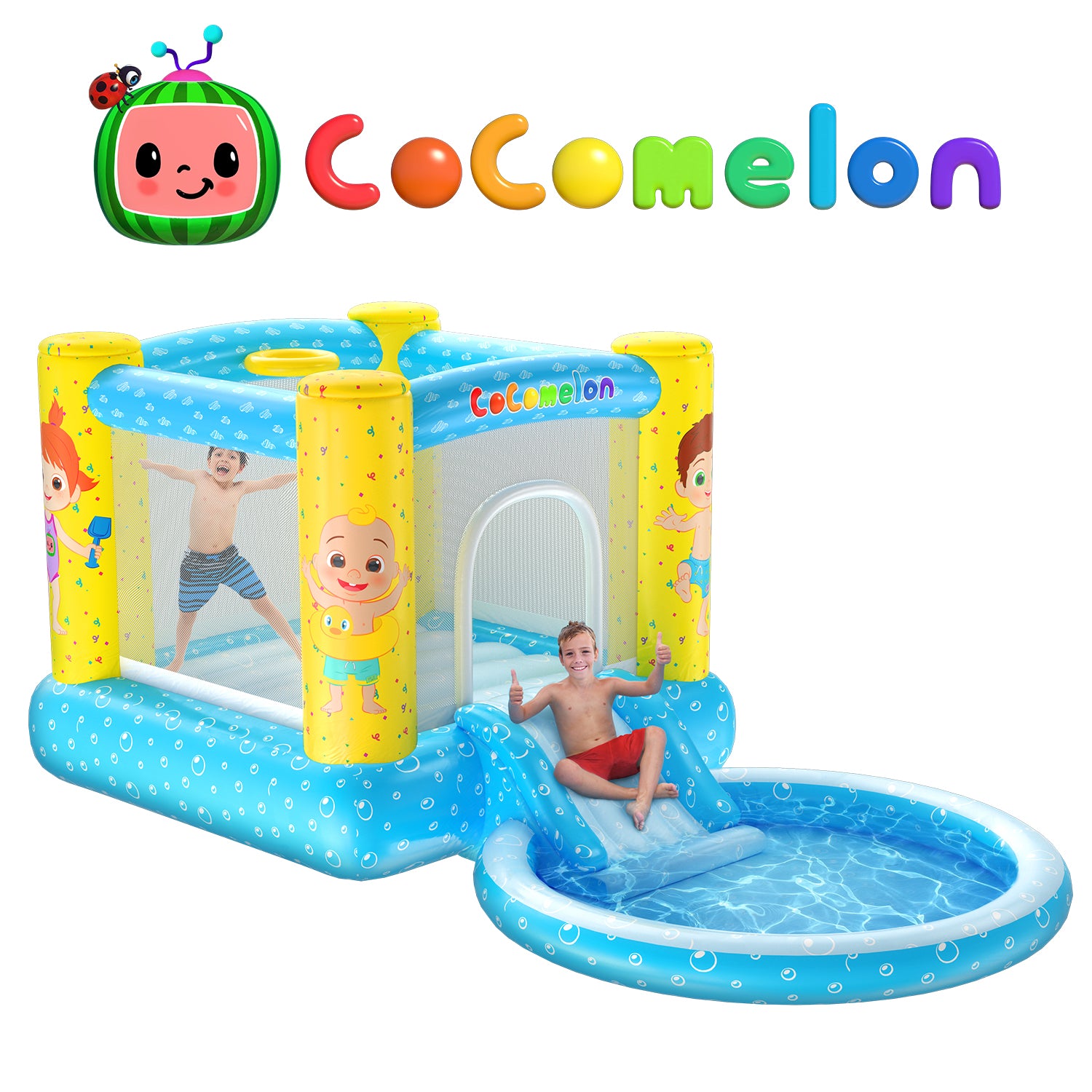 CoComelon Jump N' Slide Bouncer House W Pool (Includes Electric Air Pu